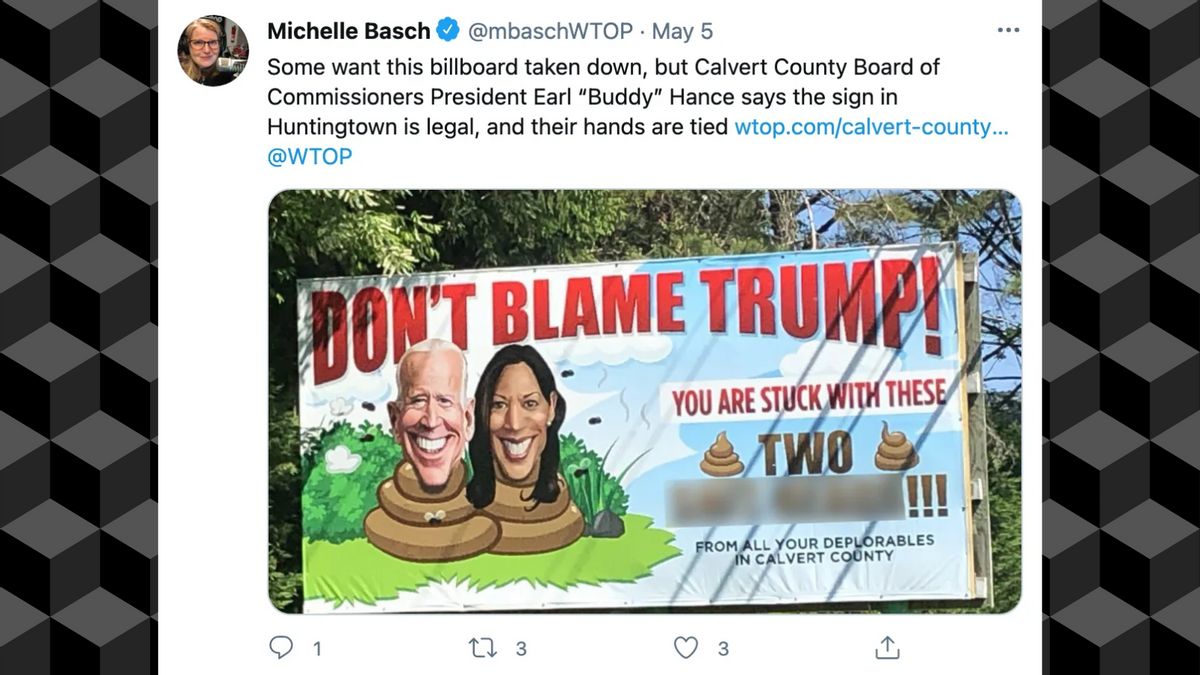 Did Maryland Billboard Call Biden and Harris 'S--- Heads'? | Snopes.com Did Maryland Billboard Call Biden and Harris 'S--- Heads'? | Snopes.com